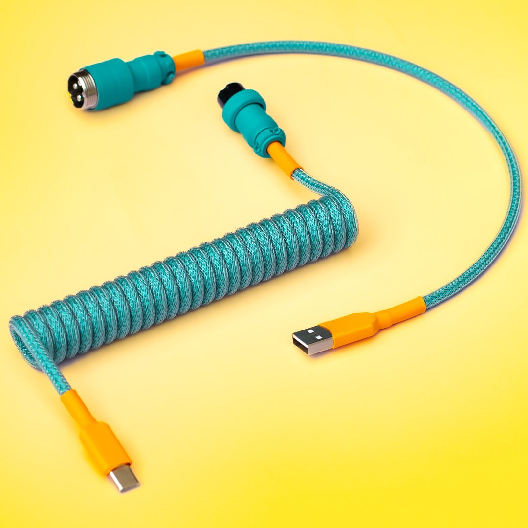 Custom coiled usb c cable for keyboards